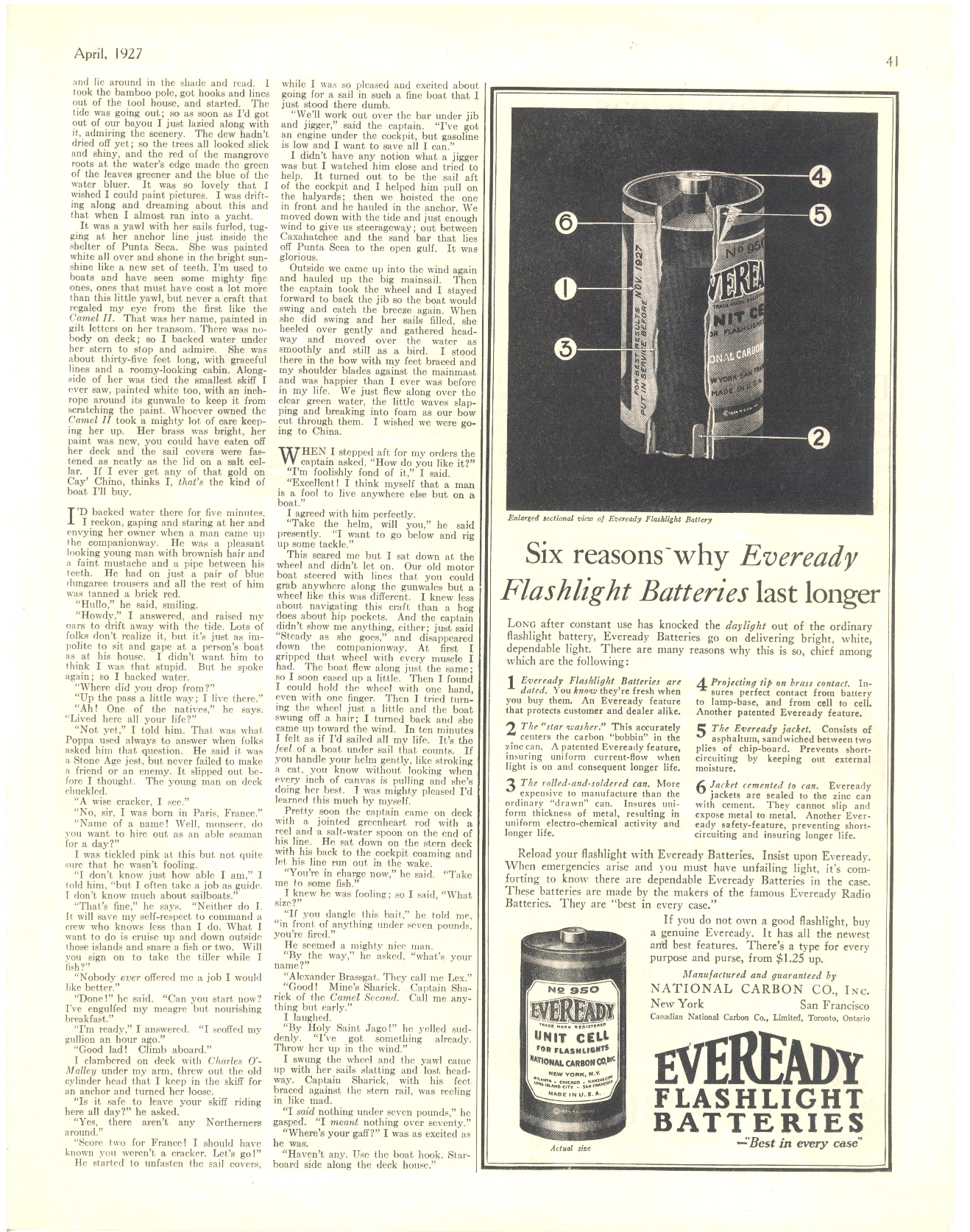 1945 Eveready battery ad
